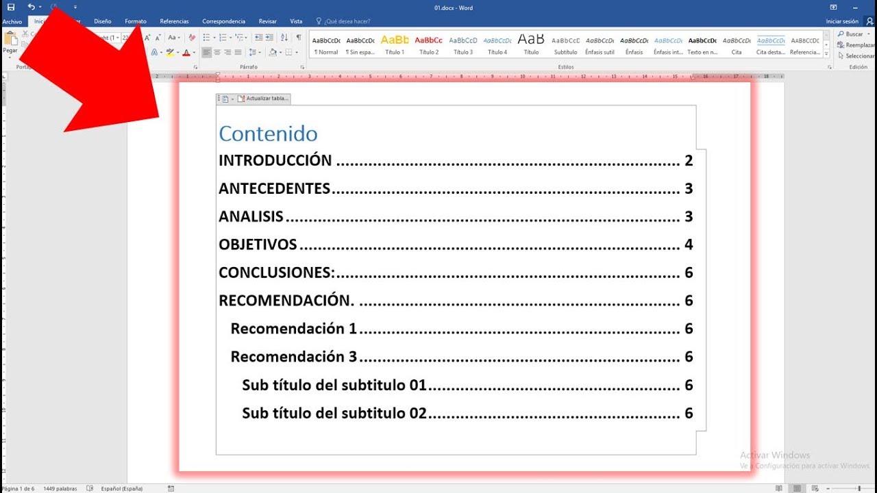 ¿Qué es y cómo crear una tabla de contenido en Word?